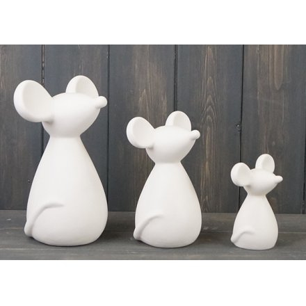 White Ceramic Mouse With LED , Small | | Christmas Decorations / Light ...