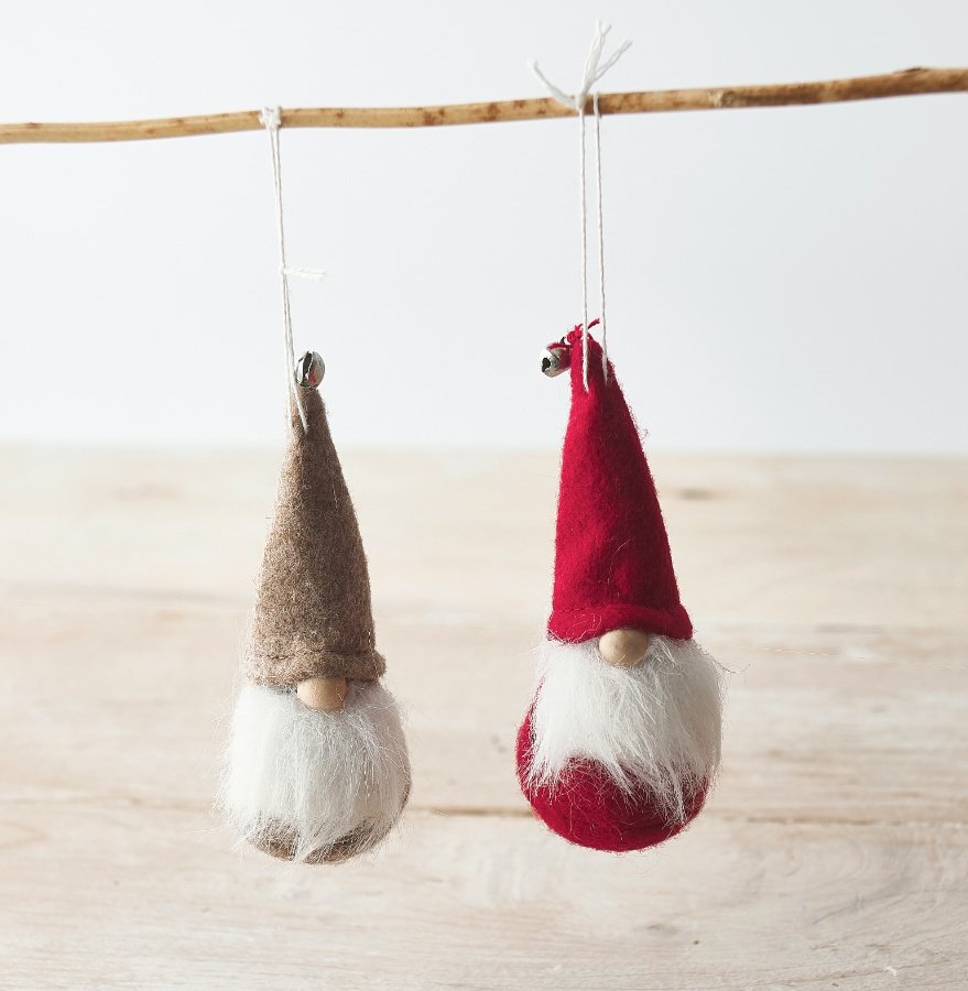 Red/Mink Felt Gonk Hangers, 10cm | 55174 | Christmas / Hanging ...