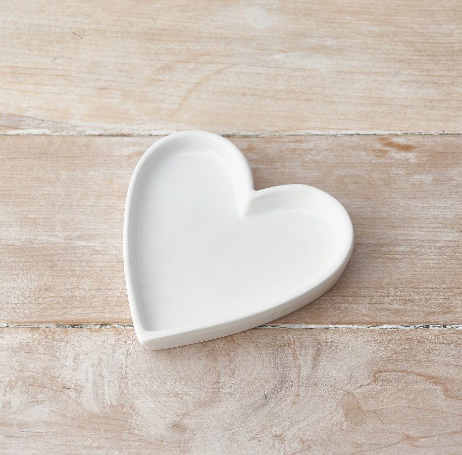 PL021407 - White Ceramic Heart Trinket Dish, 16cm | | Everyday / Hearts ...