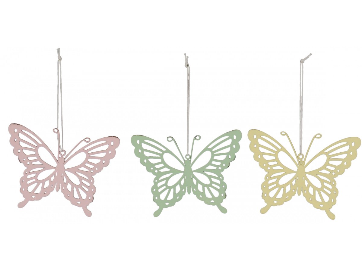 3 Assorted Hanging Butterflies, 10cm | 56230 | Outdoor Living / Garden ...