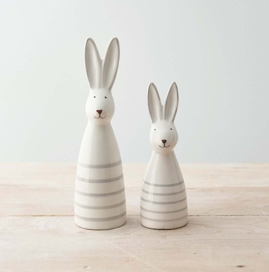 White Stripped Rabbit 20cm | 56401 | Interior Decor / Home Accessories ...