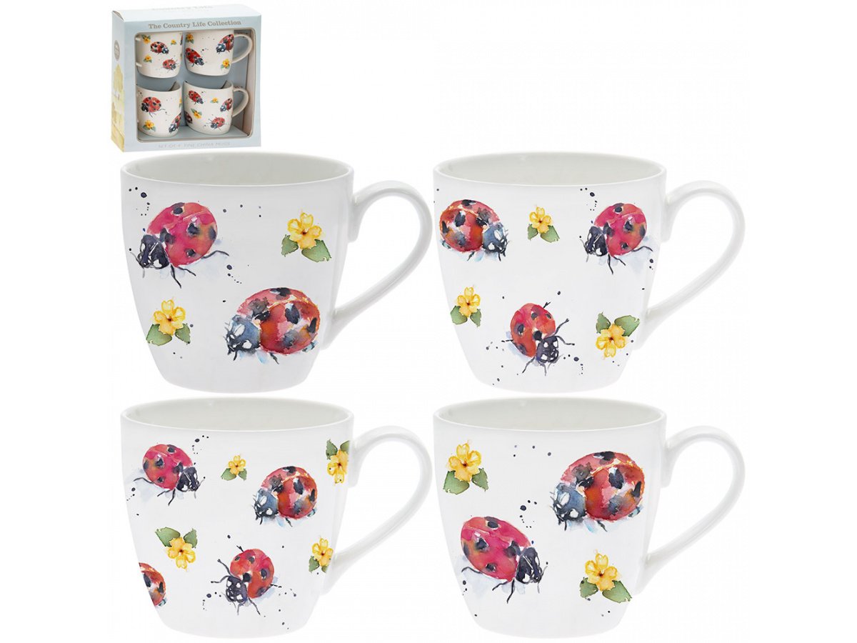 LP34080 / Country Life Ladybirds Mugs Set of 4 | 56563 | Kitchen ...