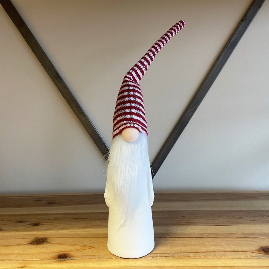 PL022279 - Ceramic LED Gonk With Red Knitted Hat, 36cm | | Christmas ...