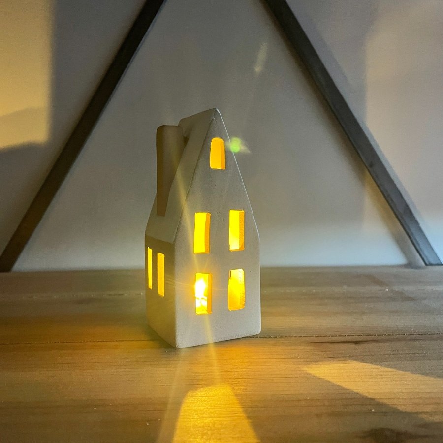 PL022065 - Neutral And White Ceramic LED House, 13.2cm | | Christmas ...