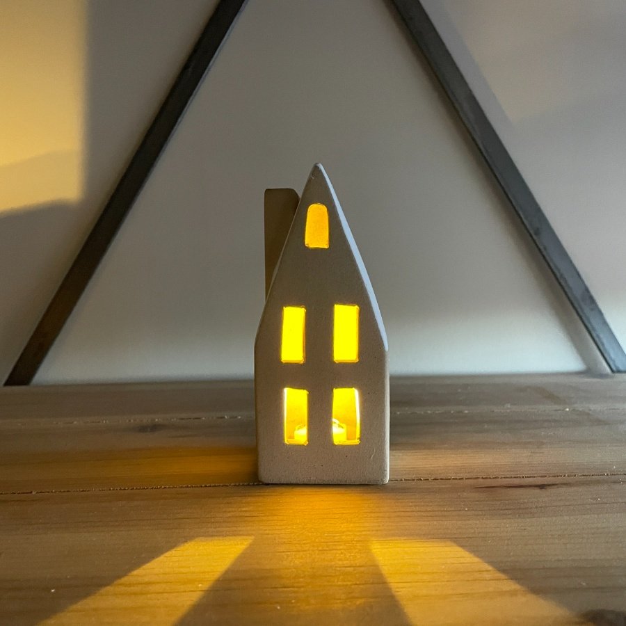 PL022065 - Neutral And White Ceramic LED House, 13.2cm | | Christmas ...