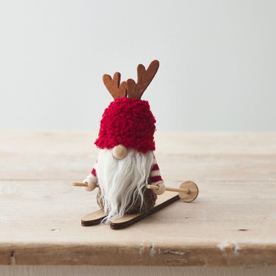 PL173070 - Red Gonk On Skis | | Christmas / Christmas Gonks | Portland ...