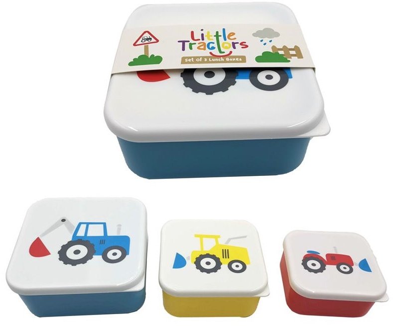 Set Of 3 Lunch Box Snack Pots - Little Tractors | 58062 | Kitchen ...