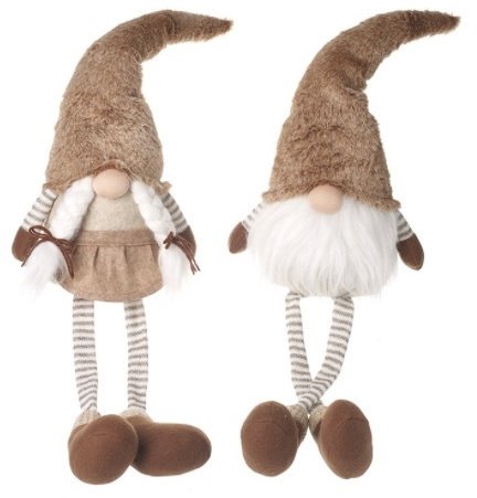 GZA206 / 2 Assorted Long Leg Gonks With Brown Fur Hats | 58383 ...