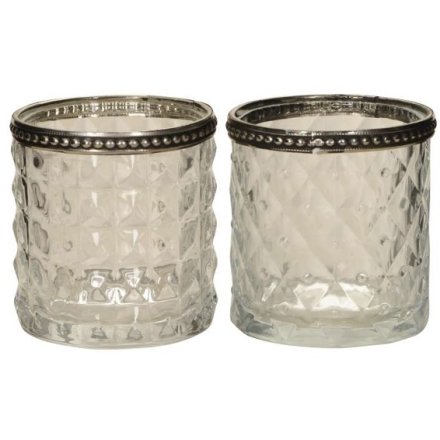2 Assorted Glass T-Light Holders | 58634 | Christmas / Candles & Candle ...