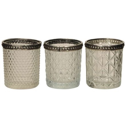 Ribbed Glass T-Light Holders 3 Assorted | 58635 | Christmas / Candles ...