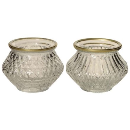 Clear Glass T-Light Holders 2 Assorted | 58641 | Interior Decor ...