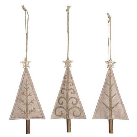 3 Assorted Hanging Tree Decorations, 17cm | 58670 | Christmas / Hanging ...