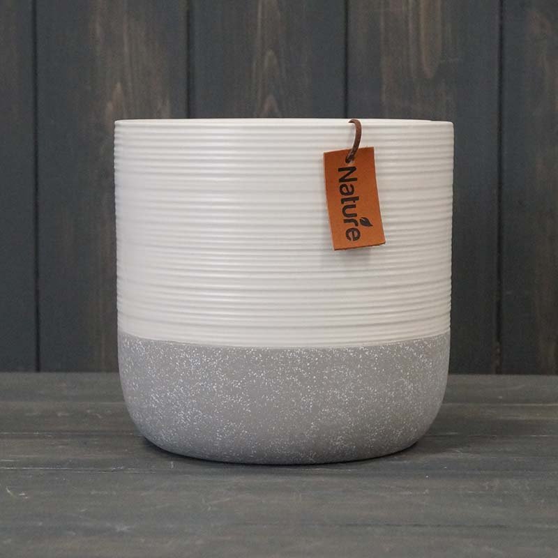 (14.8cm) White and Grey Ceramic Pot | 58696 | Interior Decor / Home ...