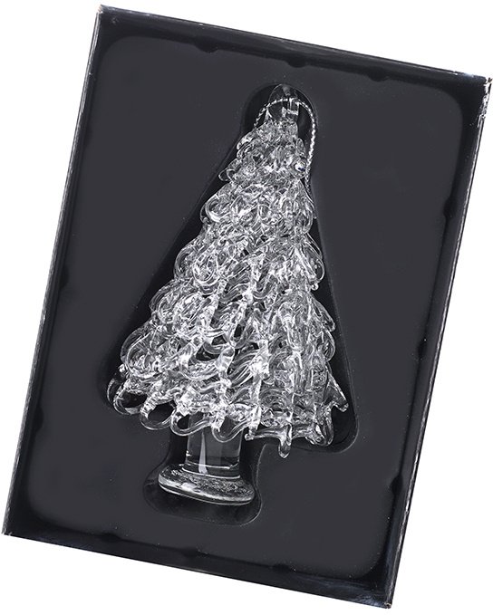 QZZ215 / Clear Glass Tree Decoration With Box | 59034 | Christmas ...