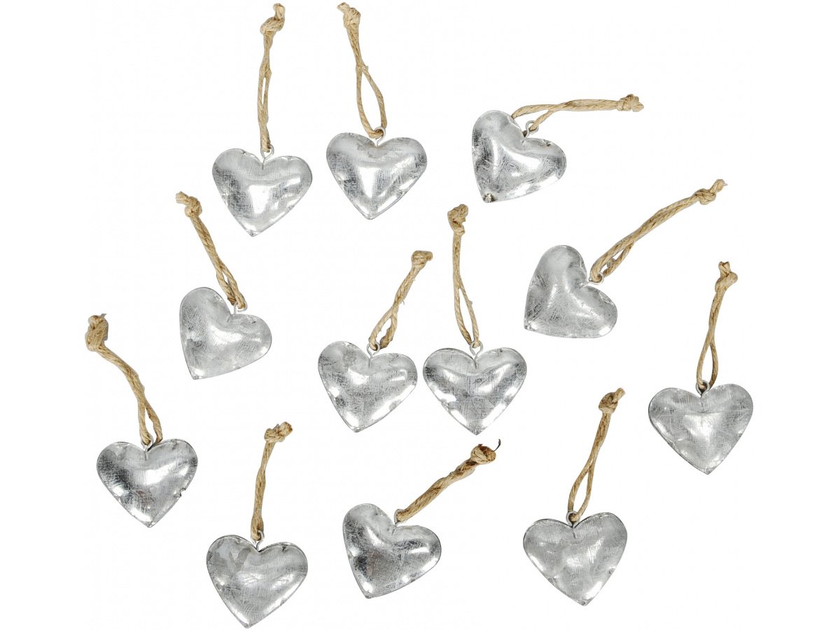 Set of 12 Zinc Hearts | 59542 | Homeware / Decorative Accessories ...