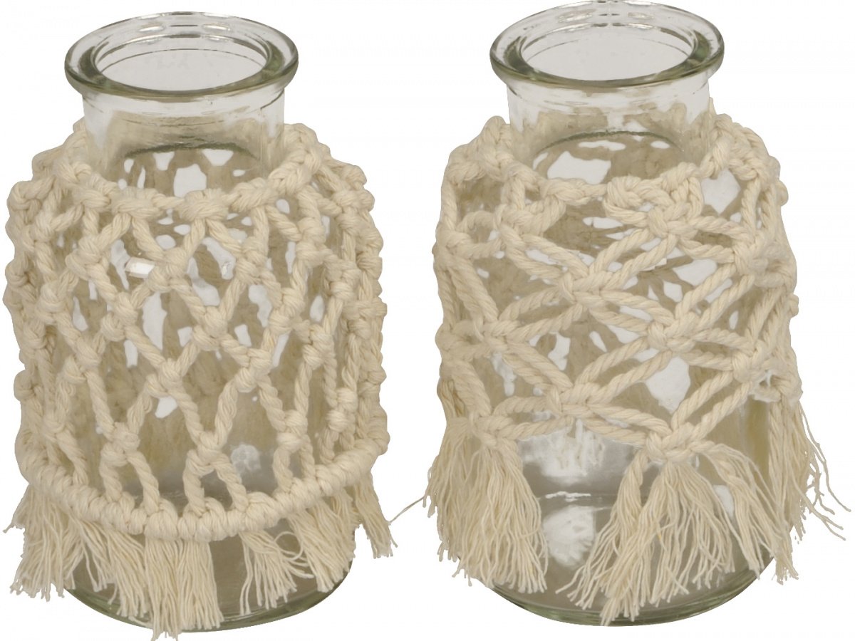 Cream Macrame Vase, 2a | 59582 | Interior Decor / Jugs & Vases | Rosefields