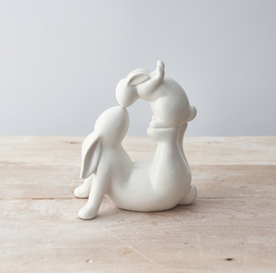 PL023237 - Sitting Kissing Bunny | | Spring & Easter / Bunny Rabbits ...