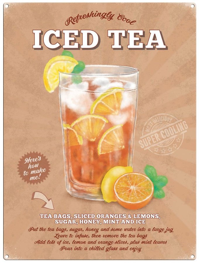Iced Tea Vintage Metal Sign | 60200 | Signs & Plaques / Iron and Metal ...