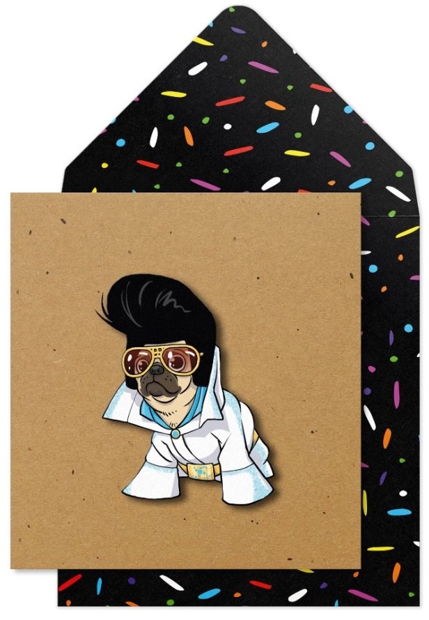 ELVIS PUG, 3D CARD | 60238 | Cards / Humour | Rosefields