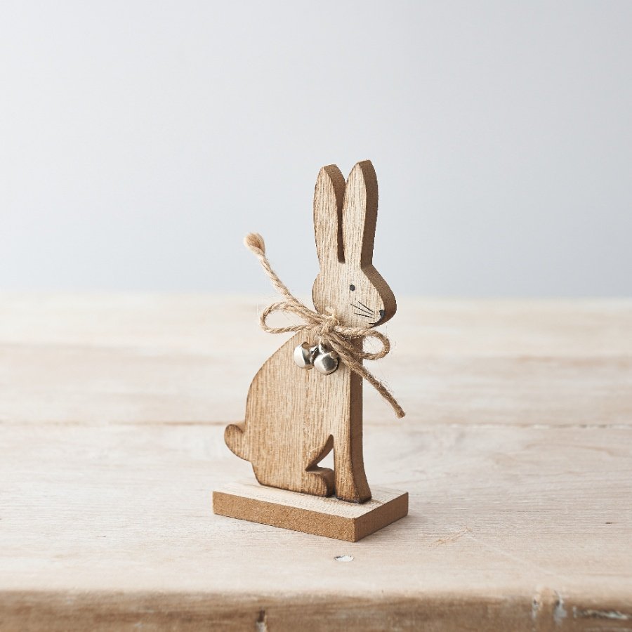 Sitting Wooden Bunny, 13cm | 60257 | Interior Decor / Home Accessories ...