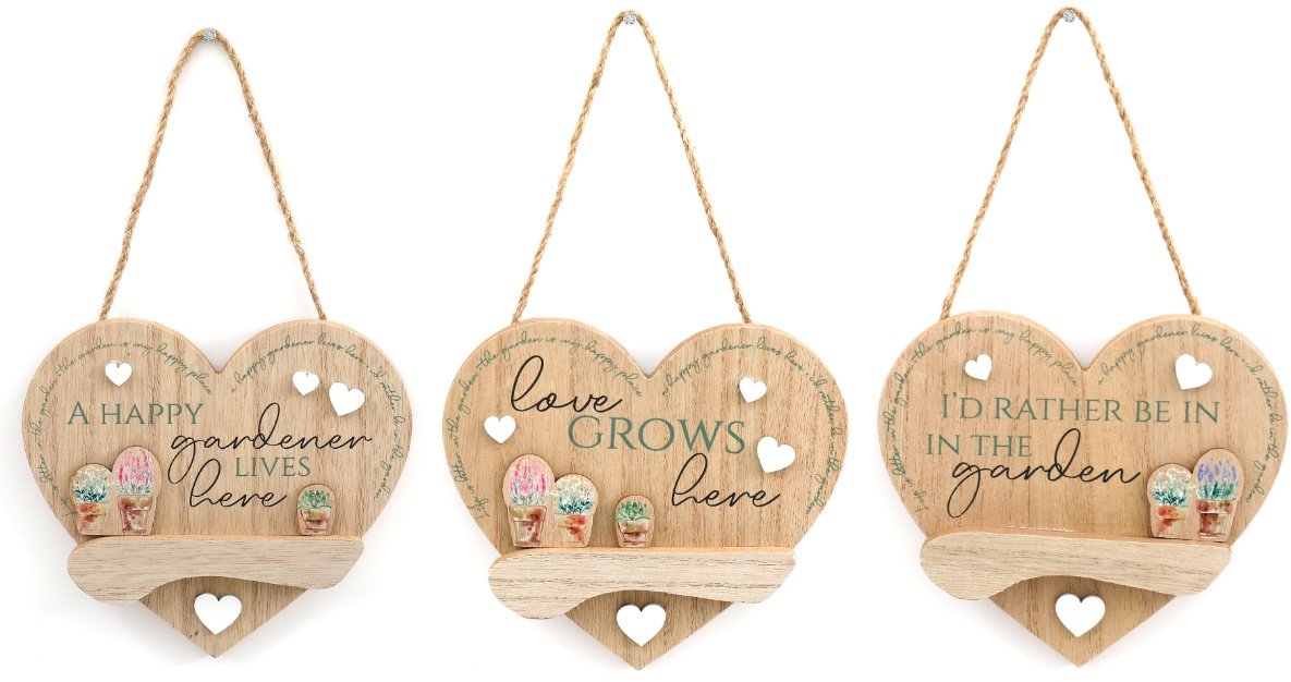 PS0238 / Flower Shop Wooden Sign, 3 Assorted Designs | 60549 | Outdoor ...