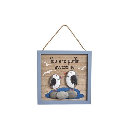 Puffin Awesome Pebble Hanging Sign | 61073 | Signs & Plaques / Wooden ...