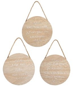 Circular Sentiment Sign, 3 Assorted | 61083 | Signs & Plaques / Wooden ...