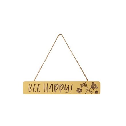 Etched 'Bee Happy' Sign | 61141 | Signs & Plaques / Wooden Signs ...