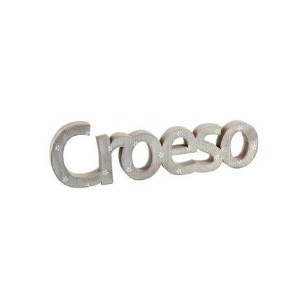 Ditsy Daisy "Croeso" Sign, 12cm | 61382 | Signs & Plaques / Wooden ...