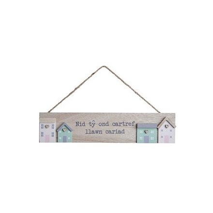 Welsh Long 3d Houses Sign, 27cm | 61394 | Signs & Plaques / Wooden ...
