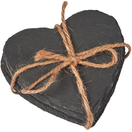 Heart Slate Coasters, Set of 4 | 61482 | Kitchen & Table / Trays ...