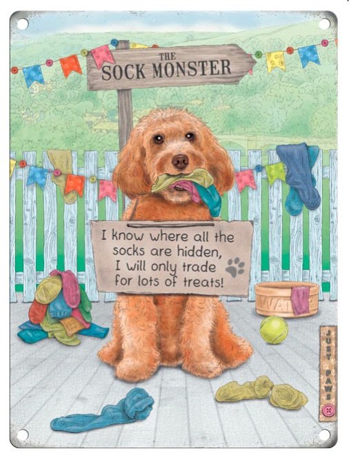 'The Sock Monster' Metal Wall Sign | 61955 | Signs & Plaques / Animals ...