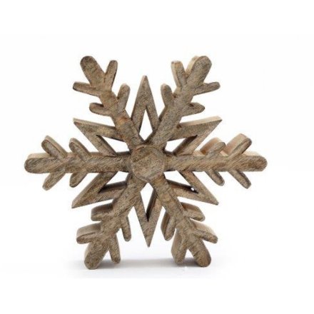 XMN3138 / Rustic Wooden Snowflake, 21cm | 62245 | Christmas / Standing ...