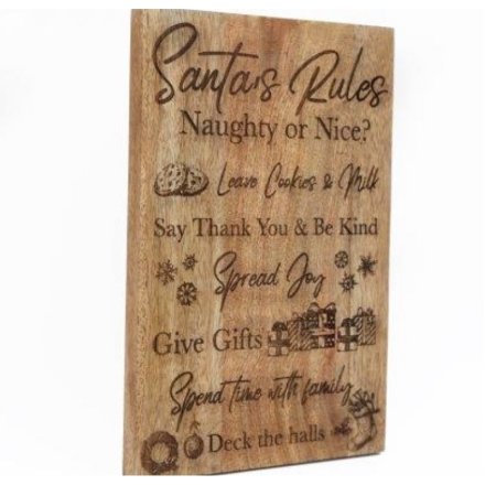 XMN2749 / Santas Rules Plaque, 20x30cm | 62300 | Christmas / Signs and ...