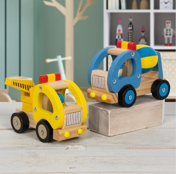 LP62051 / Retro Wooden Construction Truck 2 Assorted | 62835 | Kids ...