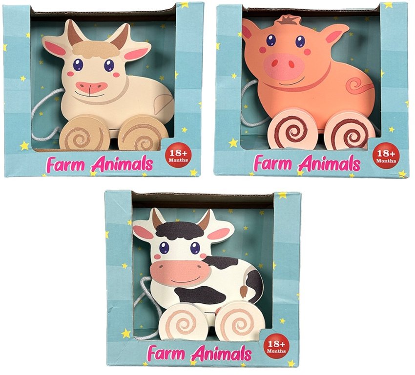 LP62055 / Let's Learn - Farm Pull Along 3 Assorted | 62838 | Kids ...
