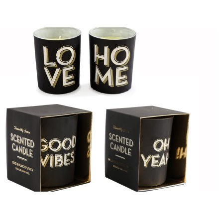 CD6145 / Glass Typography Candle, 4a 10cm | 63577 | | Rosefields