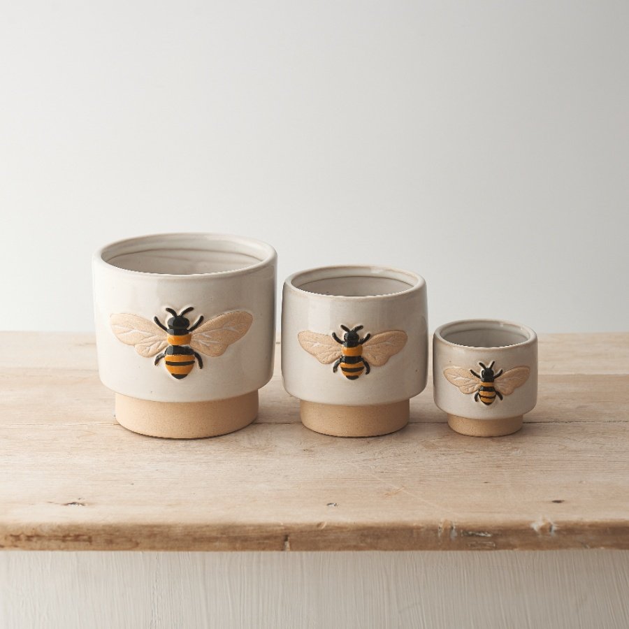 PL907302 - Stoneware Bee Planter, 12cm | | Everyday / Garden ...