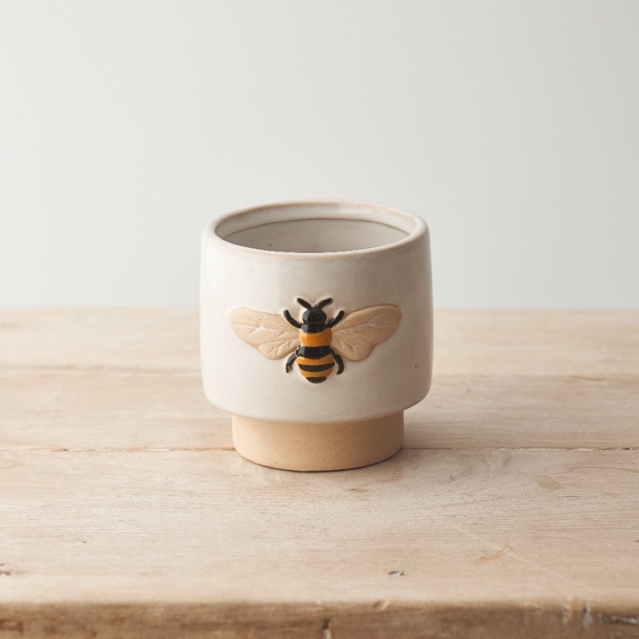 PL907303 - Stoneware Bee Planter, 10.5cm | | Everyday / Garden ...