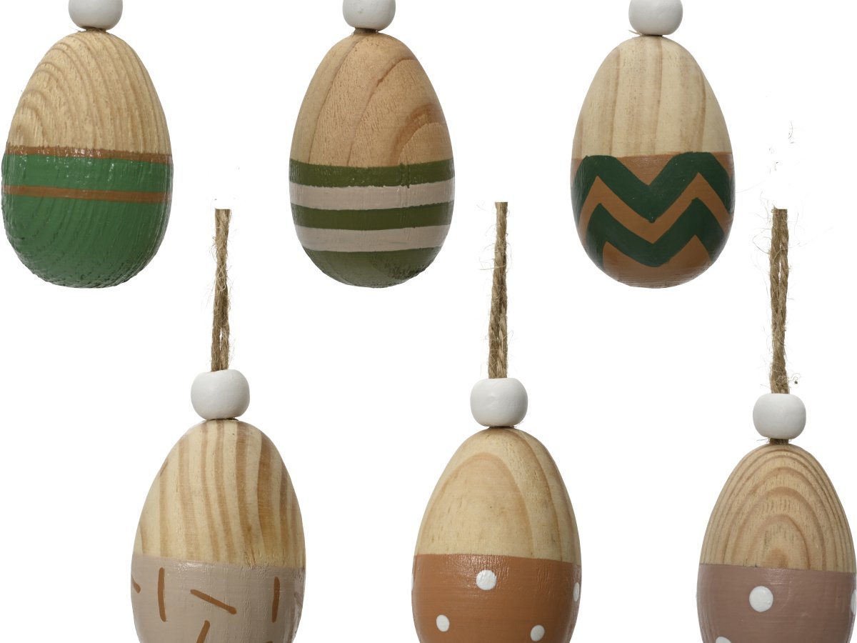 6A Wooden Egg Hanger, 6cm | 64627 | Spring & Easter / Eggs ...