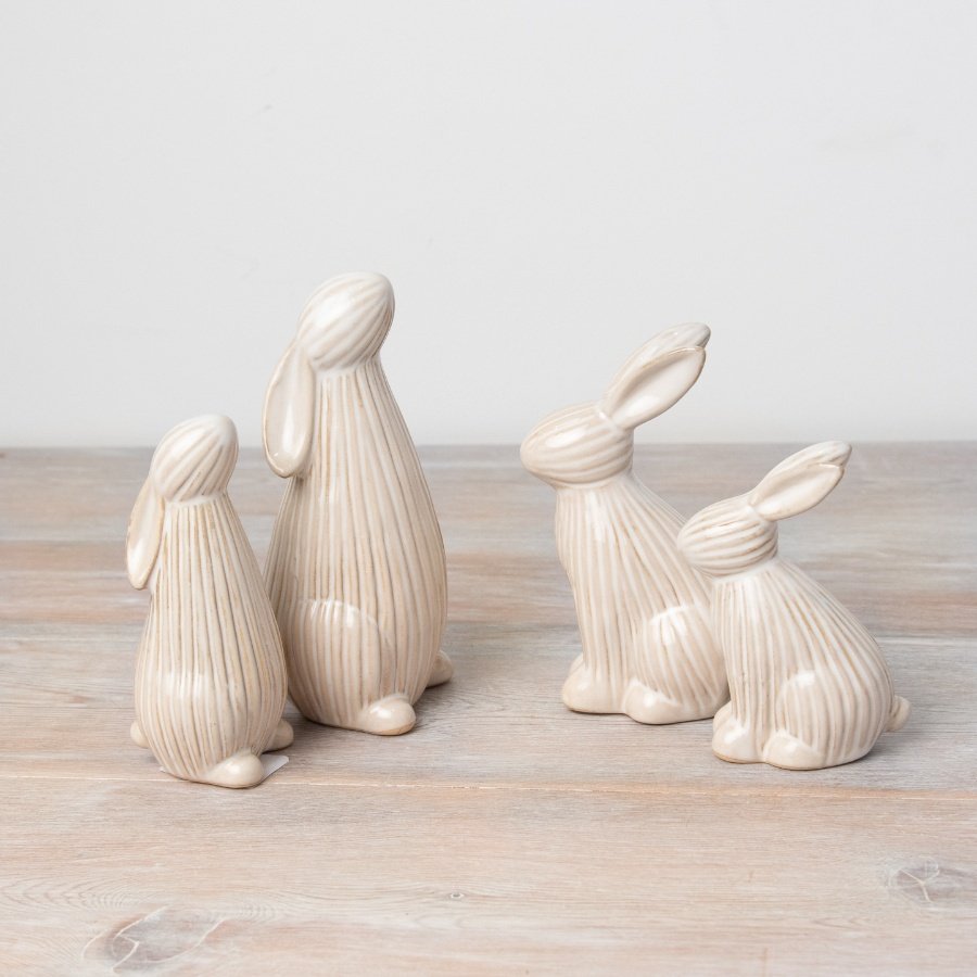 Ribbed Bunny, 13.5cm | 64869 | Ornaments / Animal, Dog & Cat Figurines ...