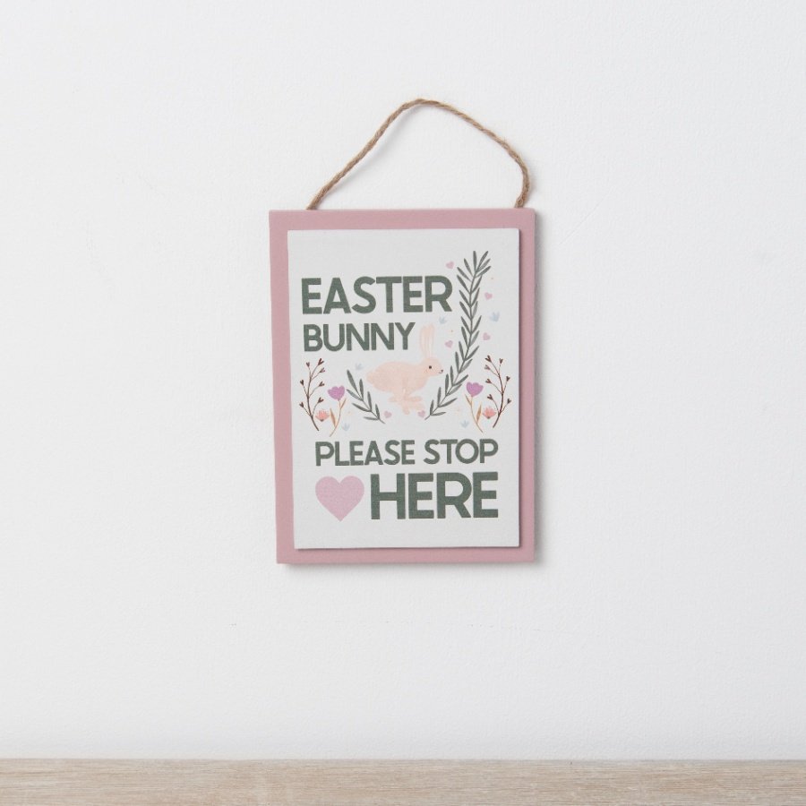 Bunny Stop Plaque, 15cm | 64970 | Signs & Plaques / Wooden Signs ...