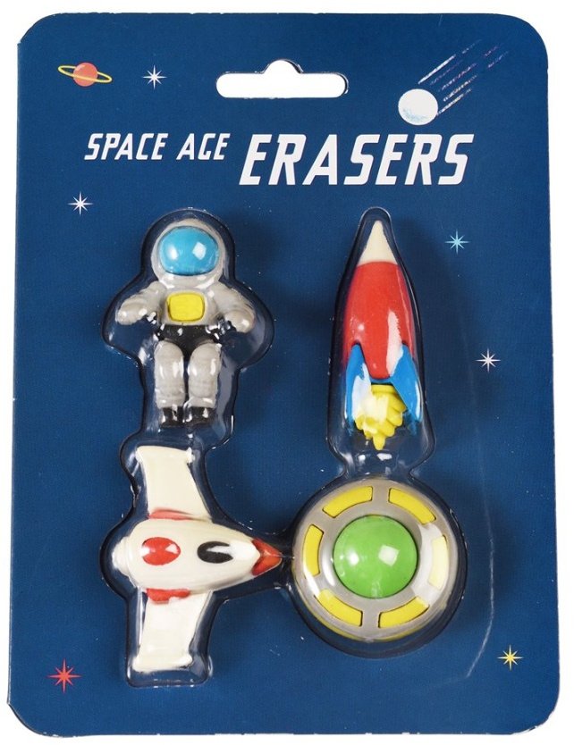 28958 / Set of 4 erasers - Space Age | 65396 | Cards, Stationery ...