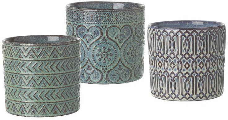 CDC002CC / 3/a Patterned Ceramic Pot | 65750 | Outdoor Living ...