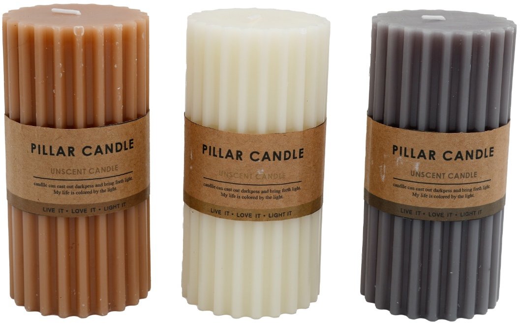 CD6216 / 14cm, Ribbed Pillar Candle | 65836 | Interior Decor / Candles ...