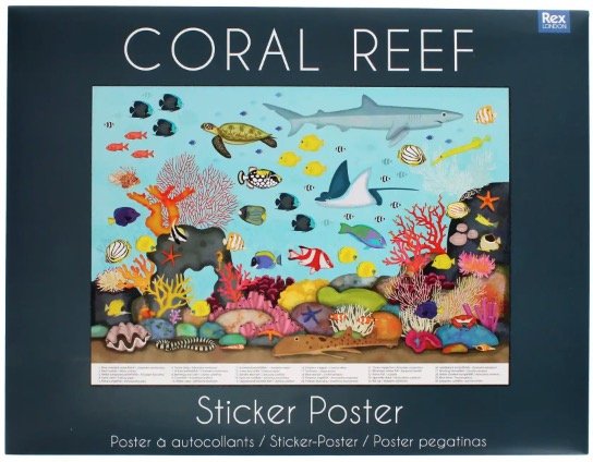 30200 / Coral Reef Sticker Poster, 70cm | 66175 | Cards, Stationery ...