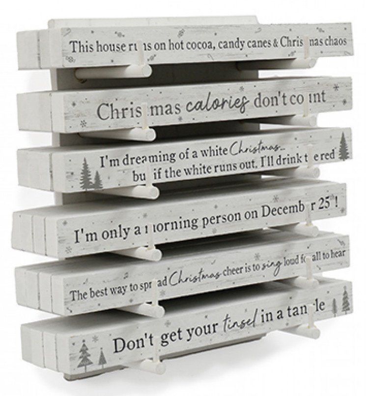 XM5253 / 25cm Wooden Xmas Plaque White | 66359 | Christmas / Signs & Wall Art | Gainsborough ...