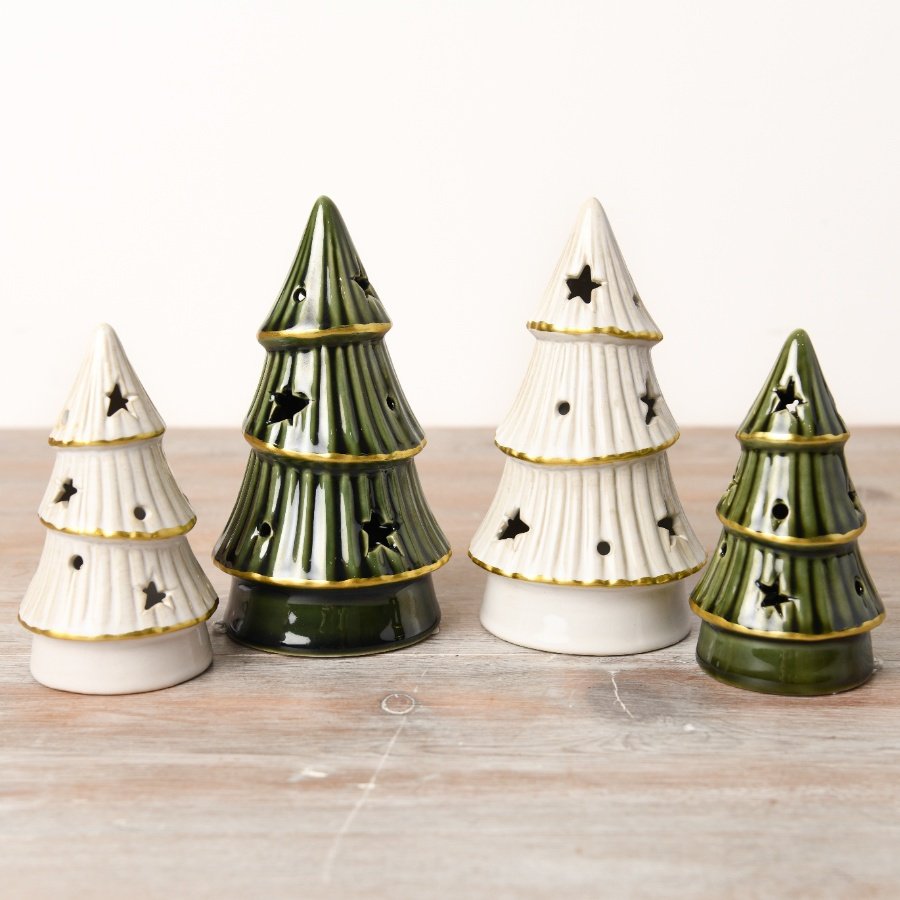 PL029495 - Ceramic Forest Green LED Tree | | Christmas / Light Up ...