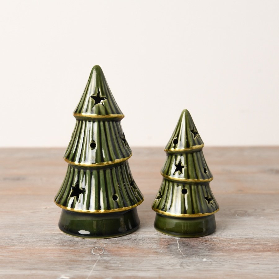 PL029495 - Ceramic Forest Green LED Tree | | Christmas / Light Up ...