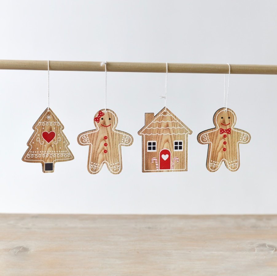 Wooden Gingerbread Hangers Multipack | 67272 | Christmas / Hanging ...